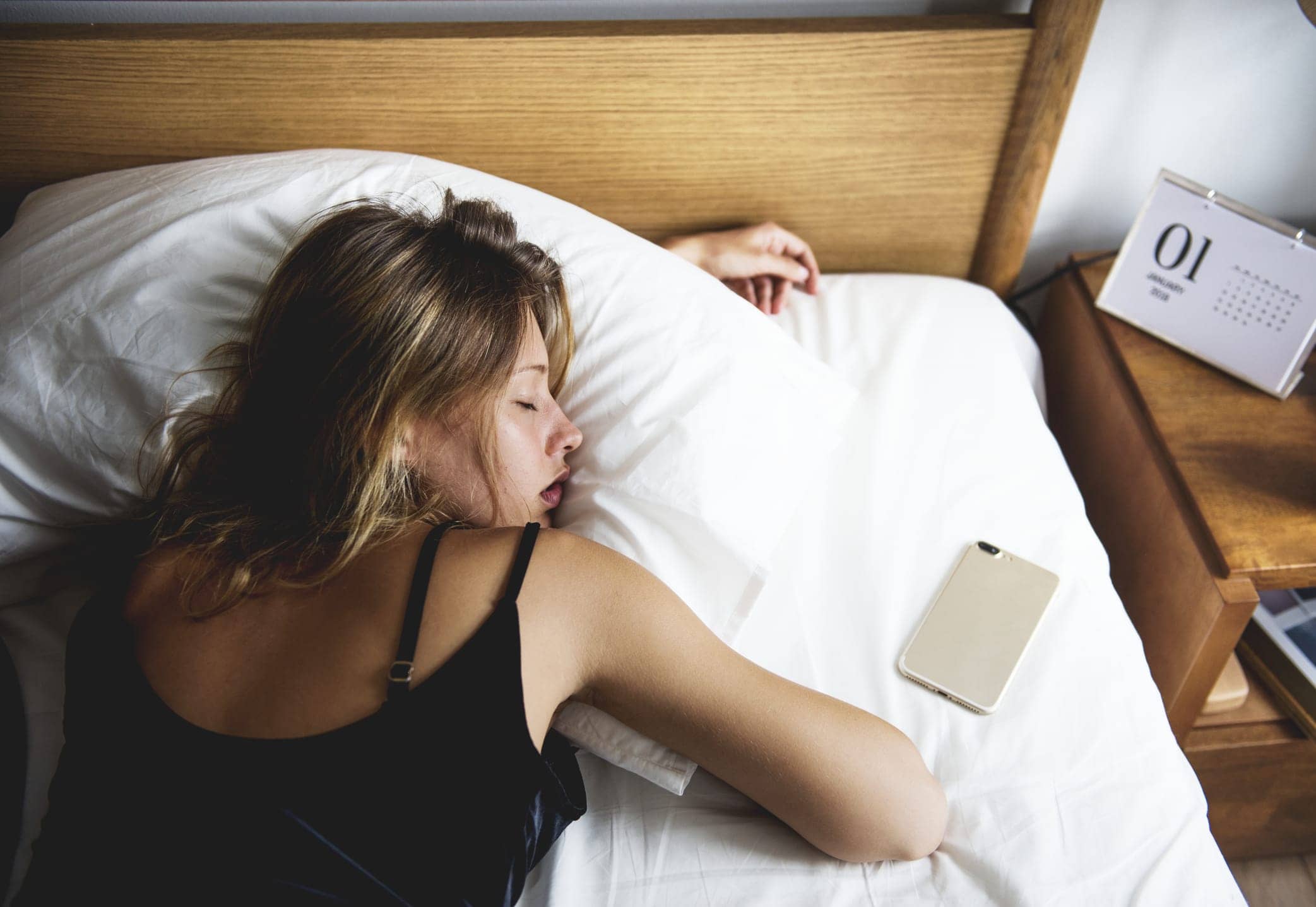 Sleeping In Bed At Night